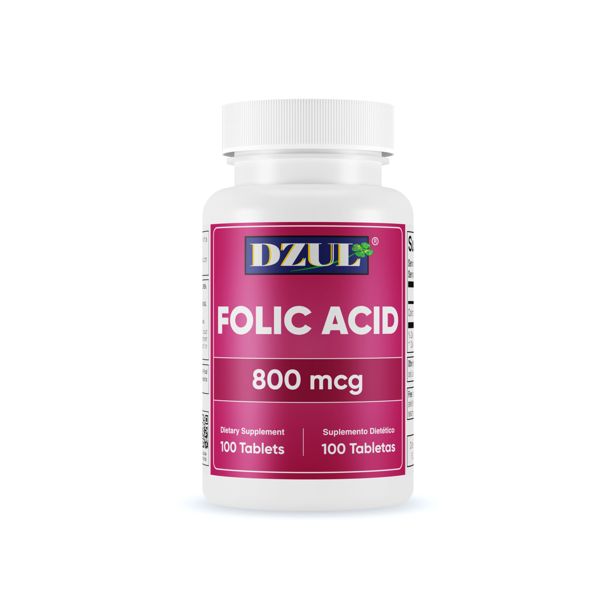 Dzul Nutra 162/100's Folic Acid, 800 mcg - Caball Sales