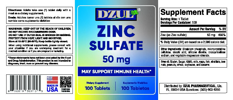 Dzul Nutra 152/60's Zinc Sulfate 50 mg - Caball Sales