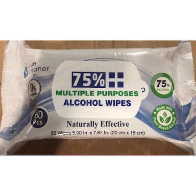 TRUE CLEANER 18/60'S 75% Alcohol Wipes - Caball Sales